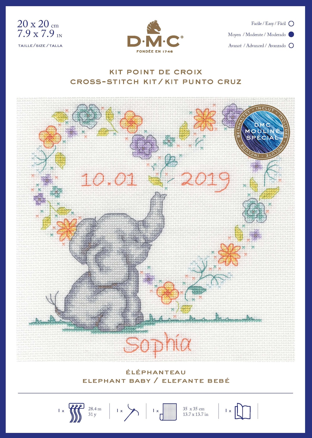 DMC Maria Diaz Cross Stitch Sampler Kit // Baby Announcement Cross ...