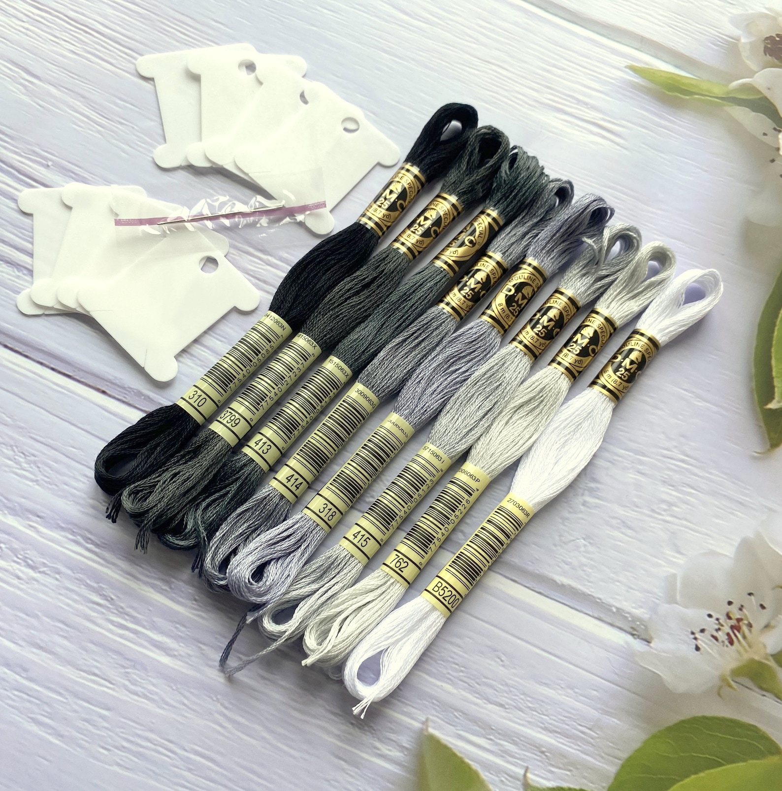 DMC Stranded Cotton // 8 Skeins Monochrome // DMC Threads // Cross ...