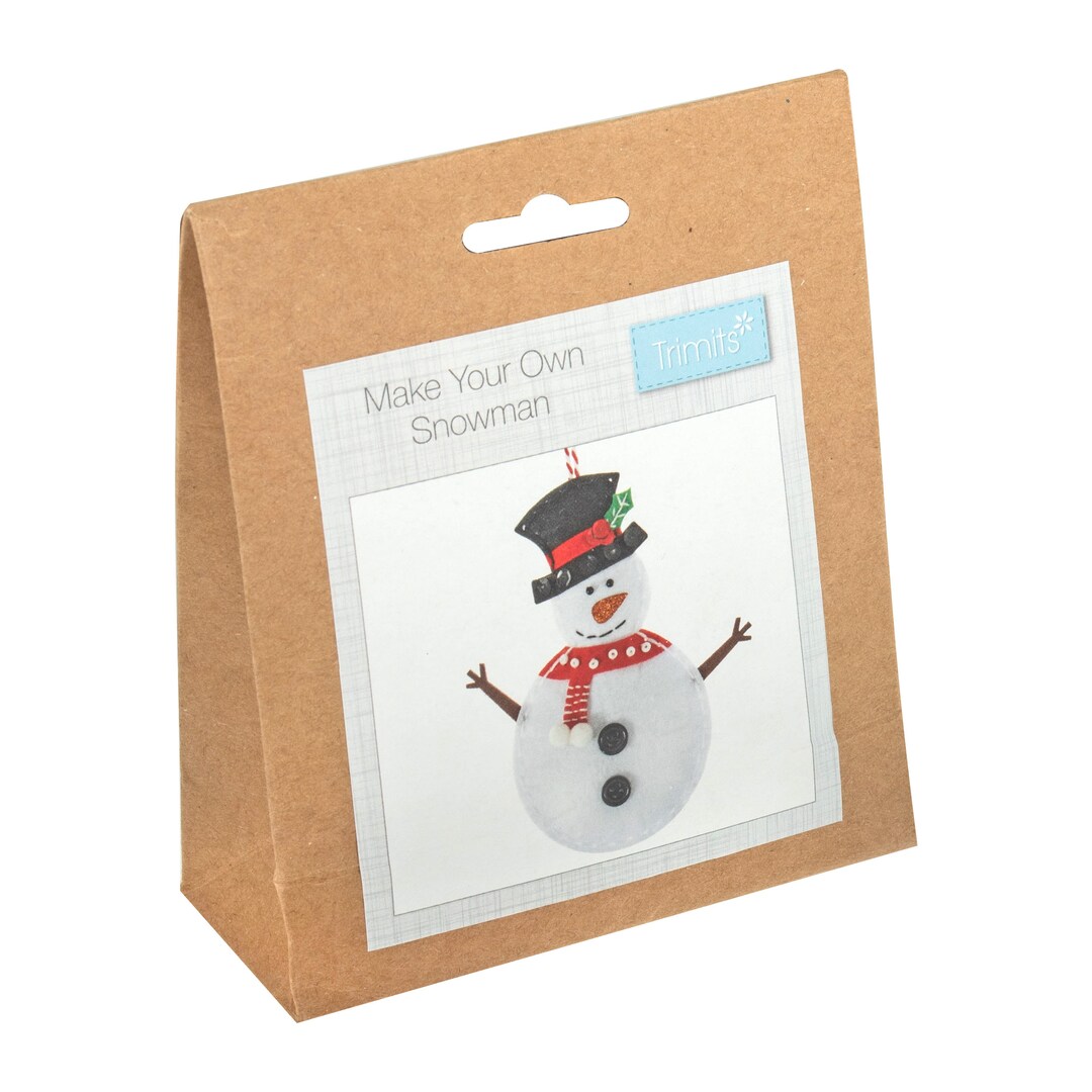 Felt Snowman Decoration // Make Your Own // Felt Christmas Snowman ...