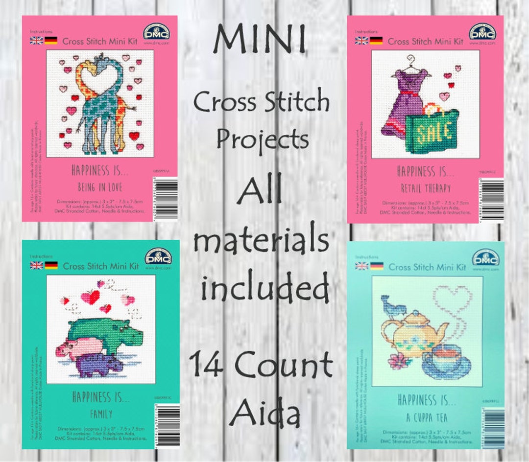 DMC // Mini Cross Stitch // Happiness is .... Cross Stitch // Family ...