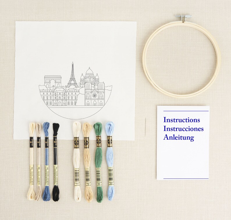 DMC Paris Landmark Kit / DMC Embroidery / Famous Cities / Complete Kit ...