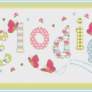 Complete Kit // Customized Sampler// Name Cross Stitch // Name Sampler ...