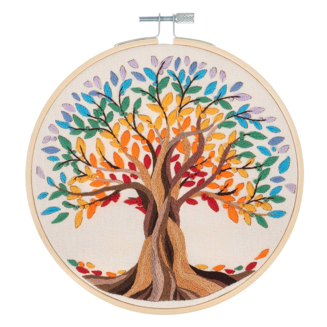Tree of Life Embroidery Kit / Rainbow Tree of Life Embroidery Kit ...