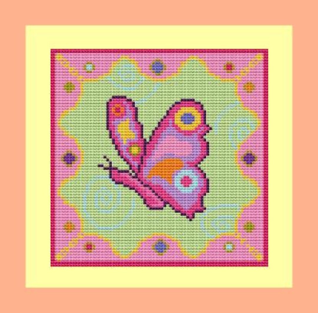 Flutterby Butterfly Cross Stitch Kit - Etsy