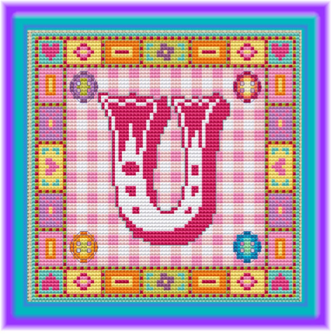 Fancy Circus Letter U V W X Cross Stitch Kit // DMC Thread Kit // Cross ...