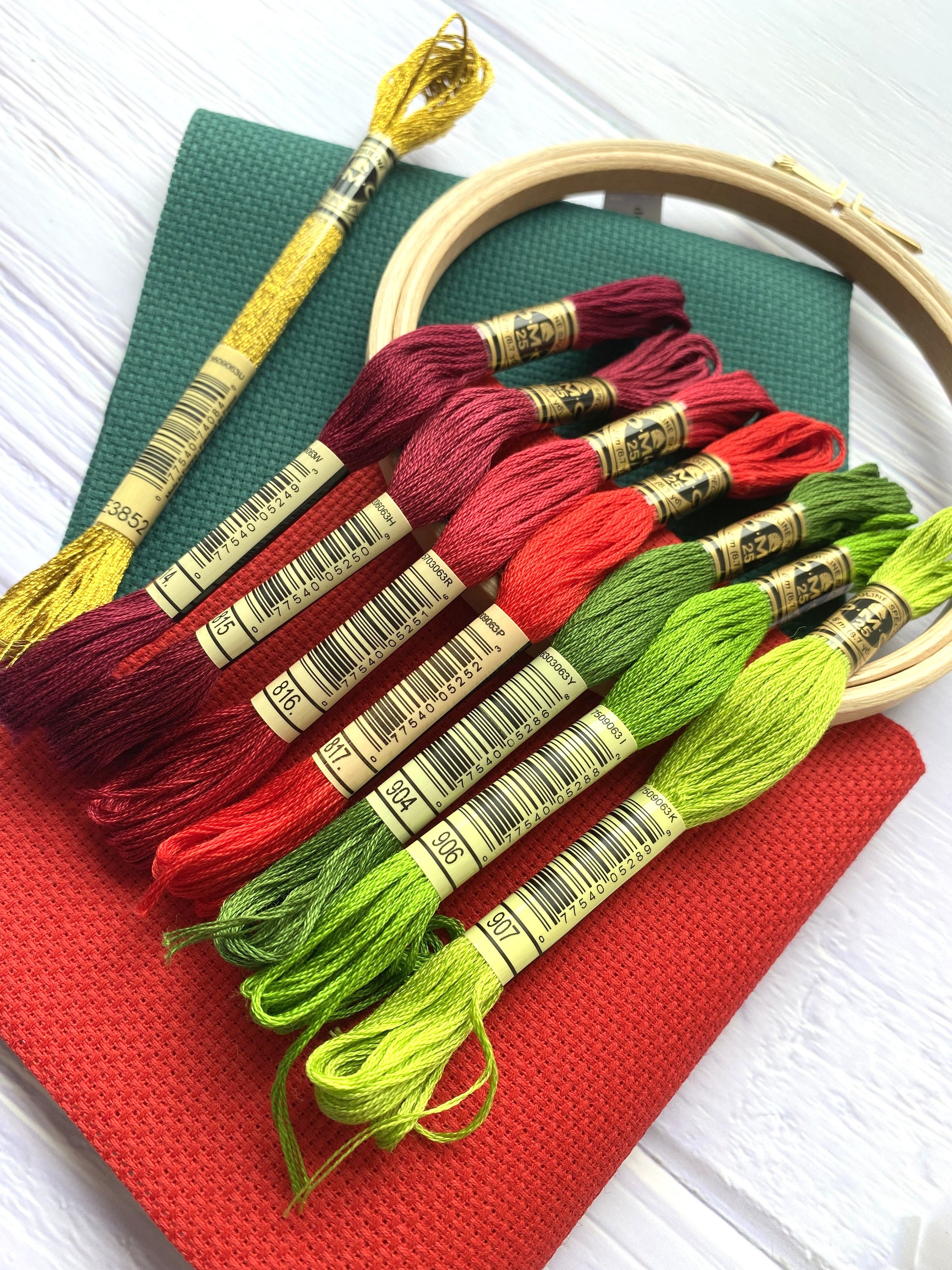 DMC Stranded Cotton / 8 Skeins Christmas Bundle / DMC Threads / Cross ...