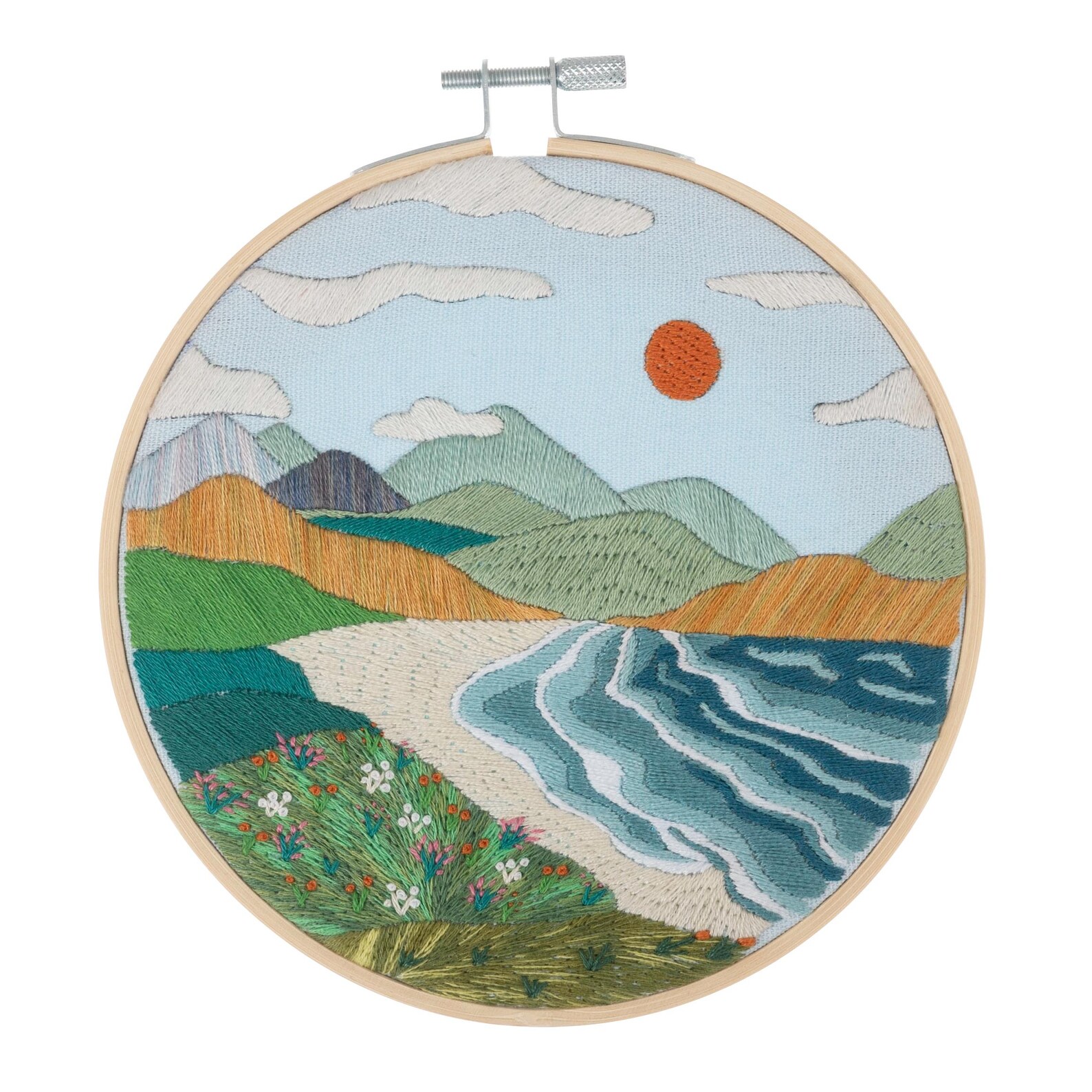 Coastal Mountain Embroidery Kit / Landscape Embroidery Kit / Trimits ...