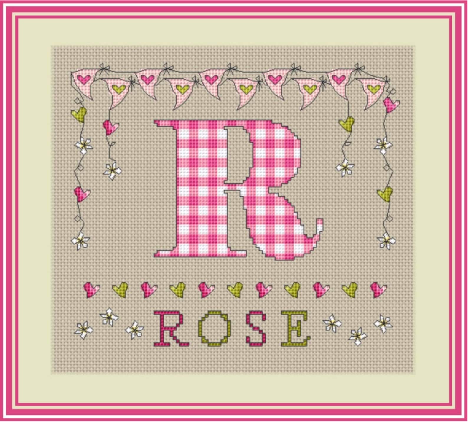 Boys Letter R Monogram // Cross Stitch Letter R // Personalized ...