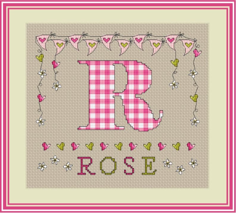 Boys Letter R Monogram // Cross Stitch Letter R // - Etsy