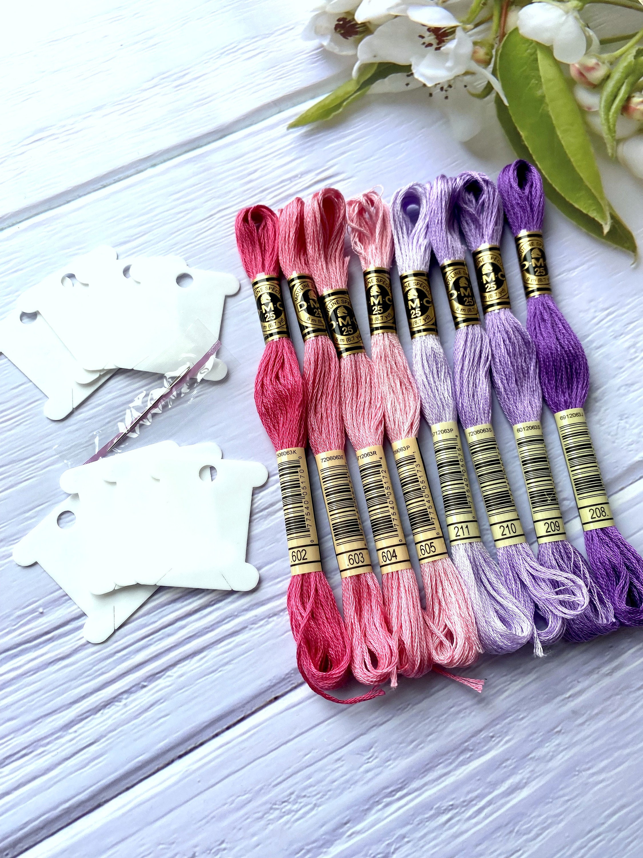 DMC Stranded Cotton // 8 Skeins Pink Purple Shades //DMC | Etsy