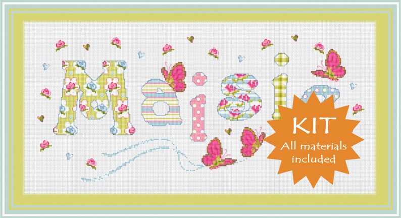 Complete Kit // Customized Sampler// Name Cross Stitch // Name - Etsy