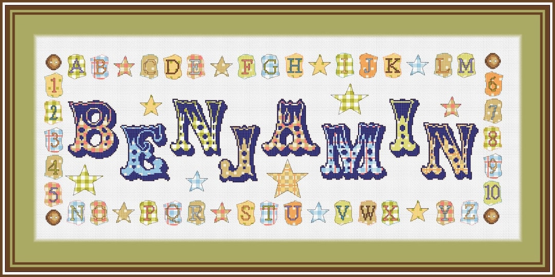 PDF Chart Circus Name Sampler / Boy Cross Stitch / Patchwork Sampler ...