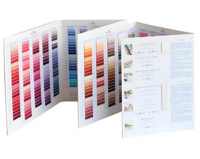 DMC Thread Shade Card // DMC Thread With Chart Samples // Shade Card ...