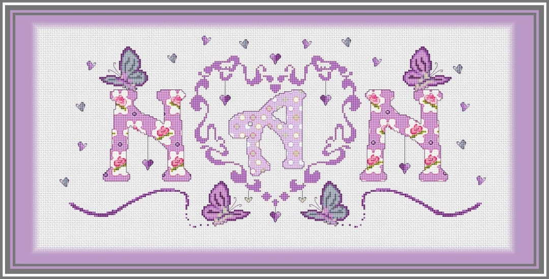 Complete Kit // Bespoke Nan Nameplate // Cross Stitch Sampler// Cross ...