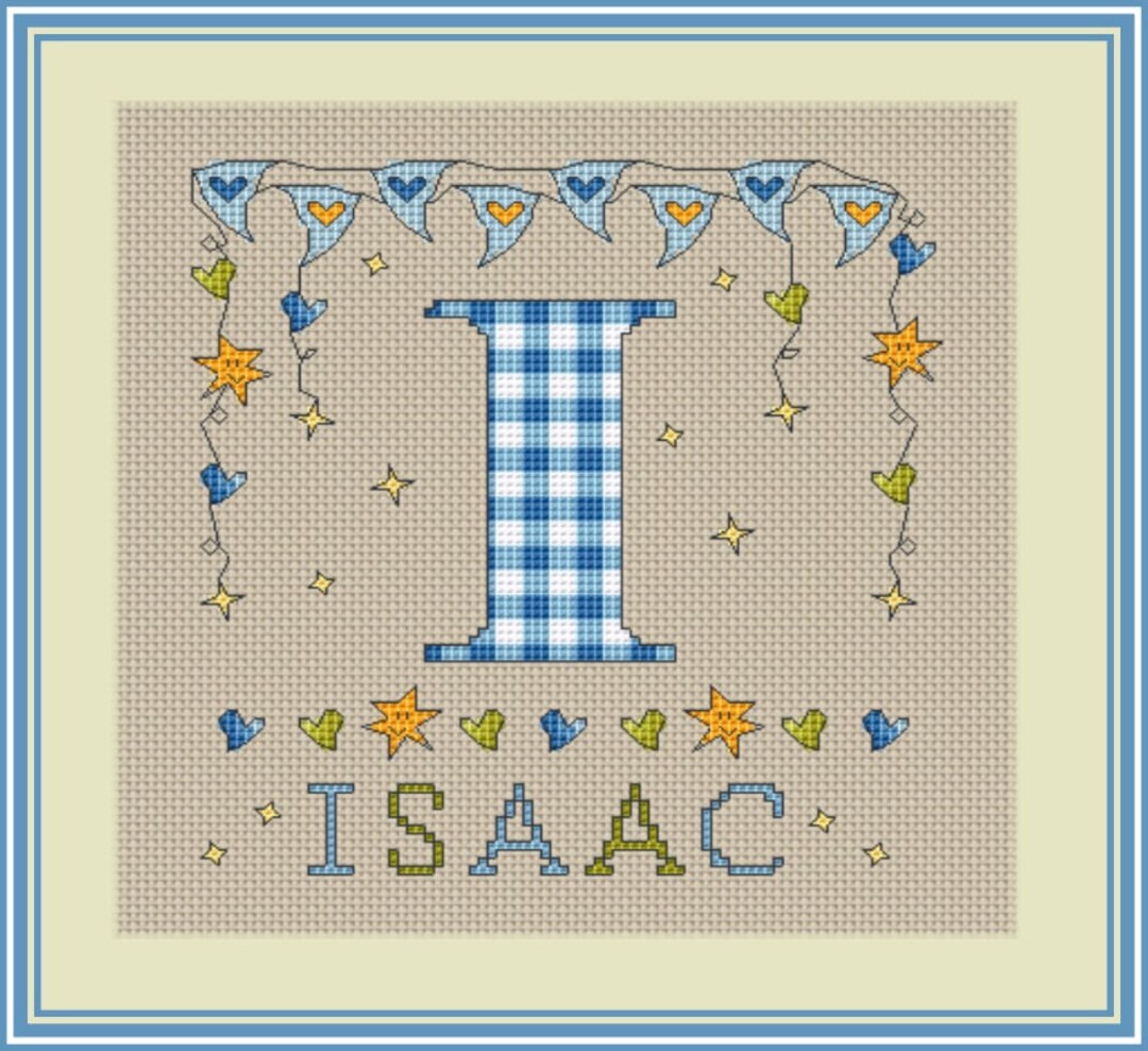 Boys Letter I Monogram // Cross Stitch Letter I // Personalized ...