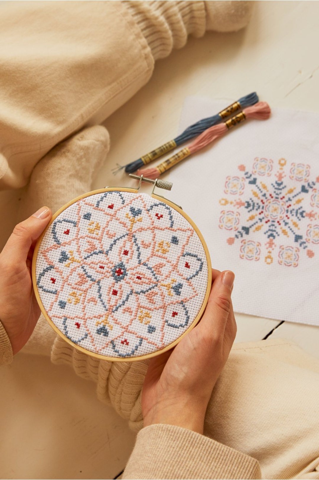 DMC Meditative Mandala Duo Kit / Mandala Cross Stitch / Mandala Craft ...