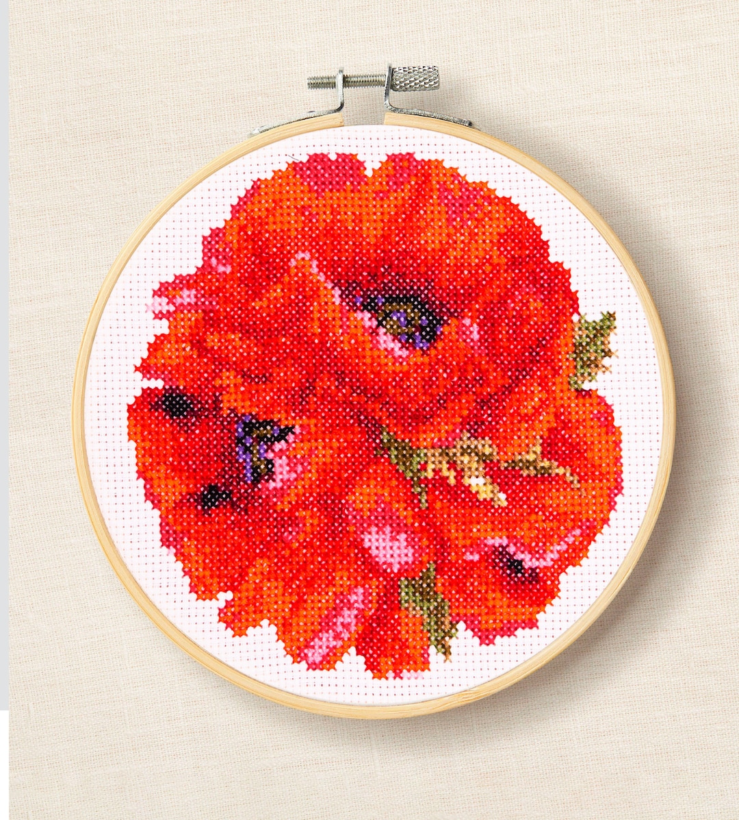 DMC Scarlet Poppies Kit / DMC Cross Stitch / Floral Poppy Cross Stitch ...