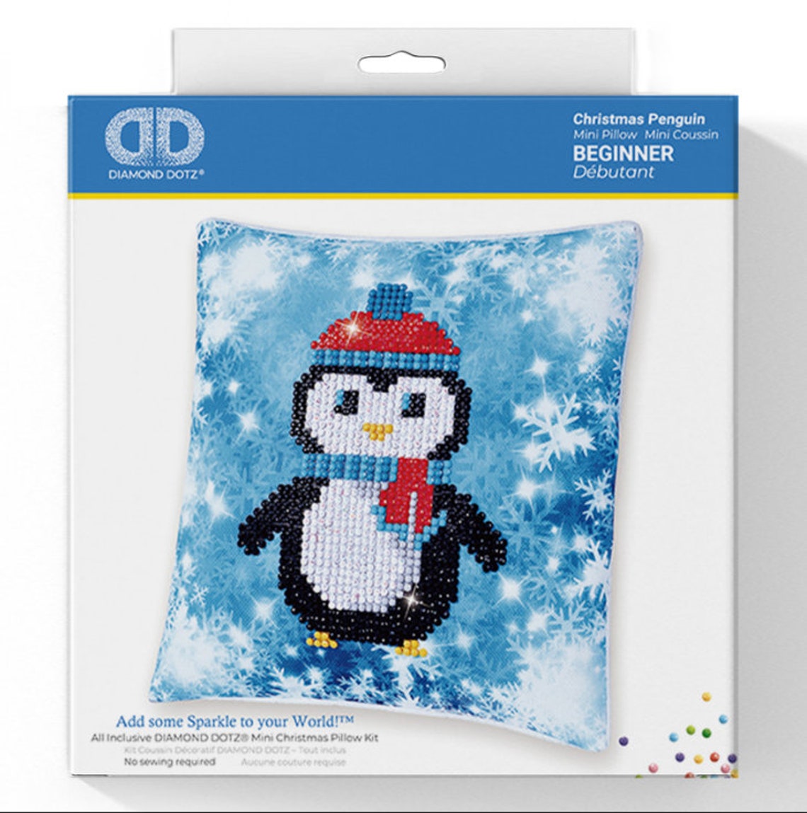Diamond Painting // Penguin Cushion Craft Kit // Craft Kit // Penguin ...