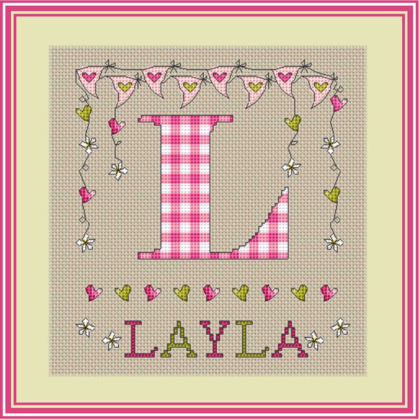 Boys Letter L Monogram // Cross Stitch Letter L // Personalized ...