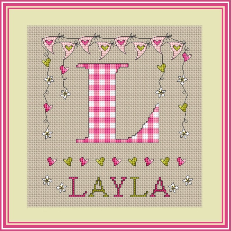 Boys Letter L Monogram // Cross Stitch Letter L // Personalized ...