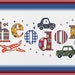 Complete Kit // Transport Boys Nameplate Sampler// Name Cross Stitch ...