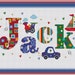 Complete Kit // Transport Boys Nameplate Sampler// Name Cross Stitch ...