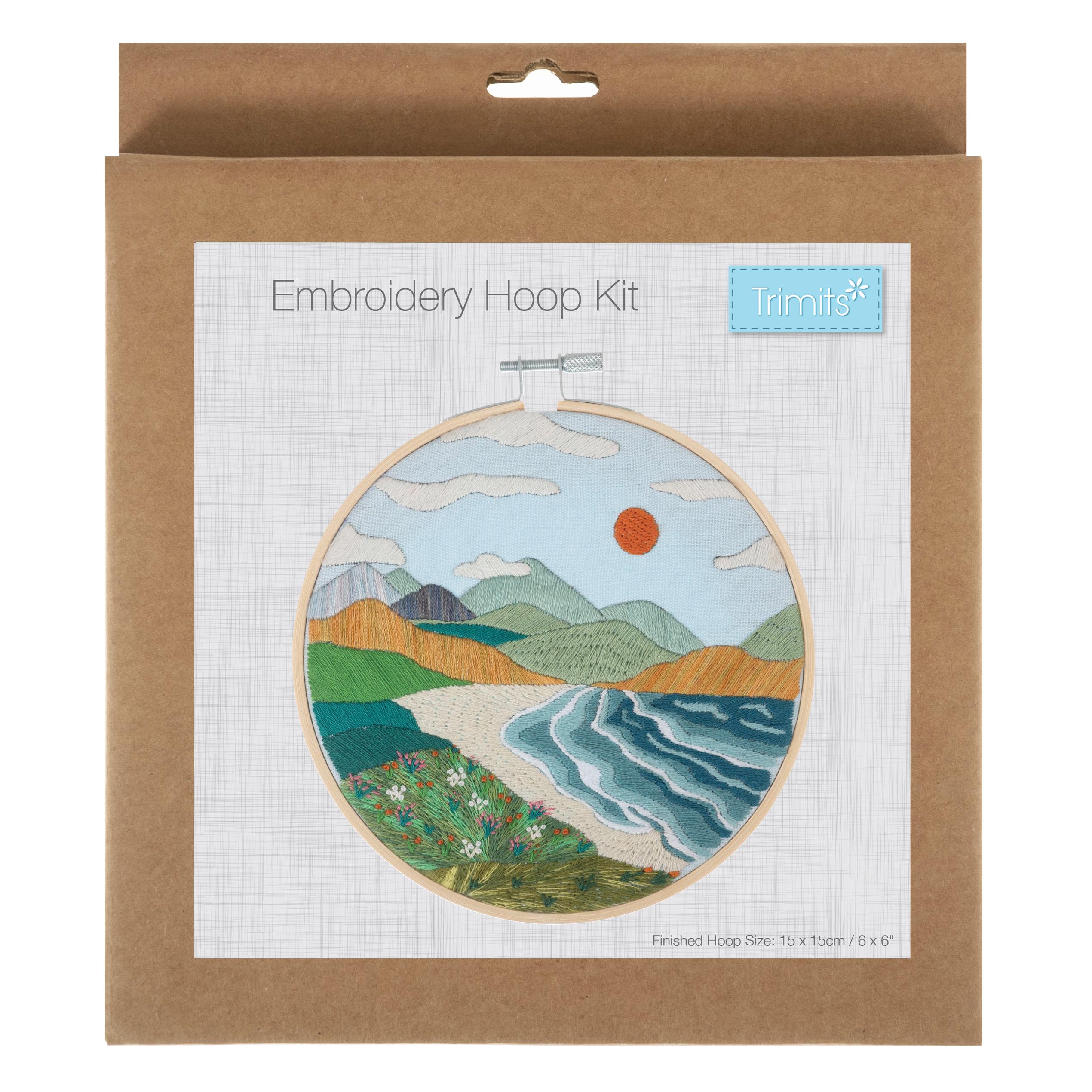 Coastal Mountain Embroidery Kit / Landscape Embroidery Kit / Trimits ...