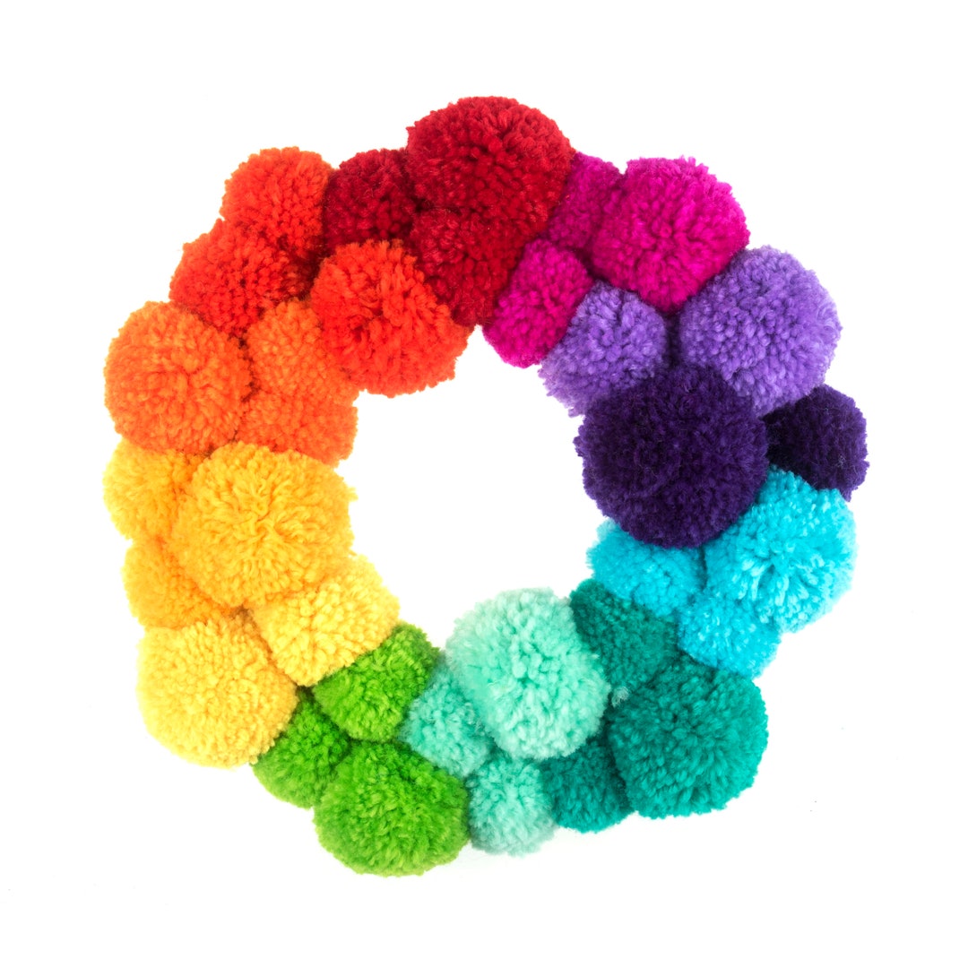 Pom Pom Rainbow Wreath // Pride Rainbow Wreath // Wool Pom Pom Kit ...