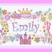 Princess Girls Nameplate Sampler//funky Pink Nameplate Cross - Etsy