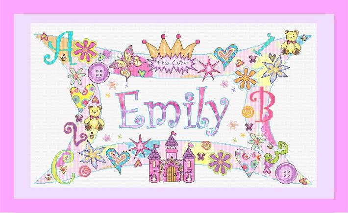 Princess Girls Nameplate Sampler//funky Pink Nameplate Cross - Etsy