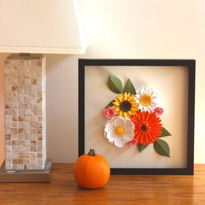 Fall Floral Garden Shadow Box Wall Decor, Nursery Decor, Floral Decor ...