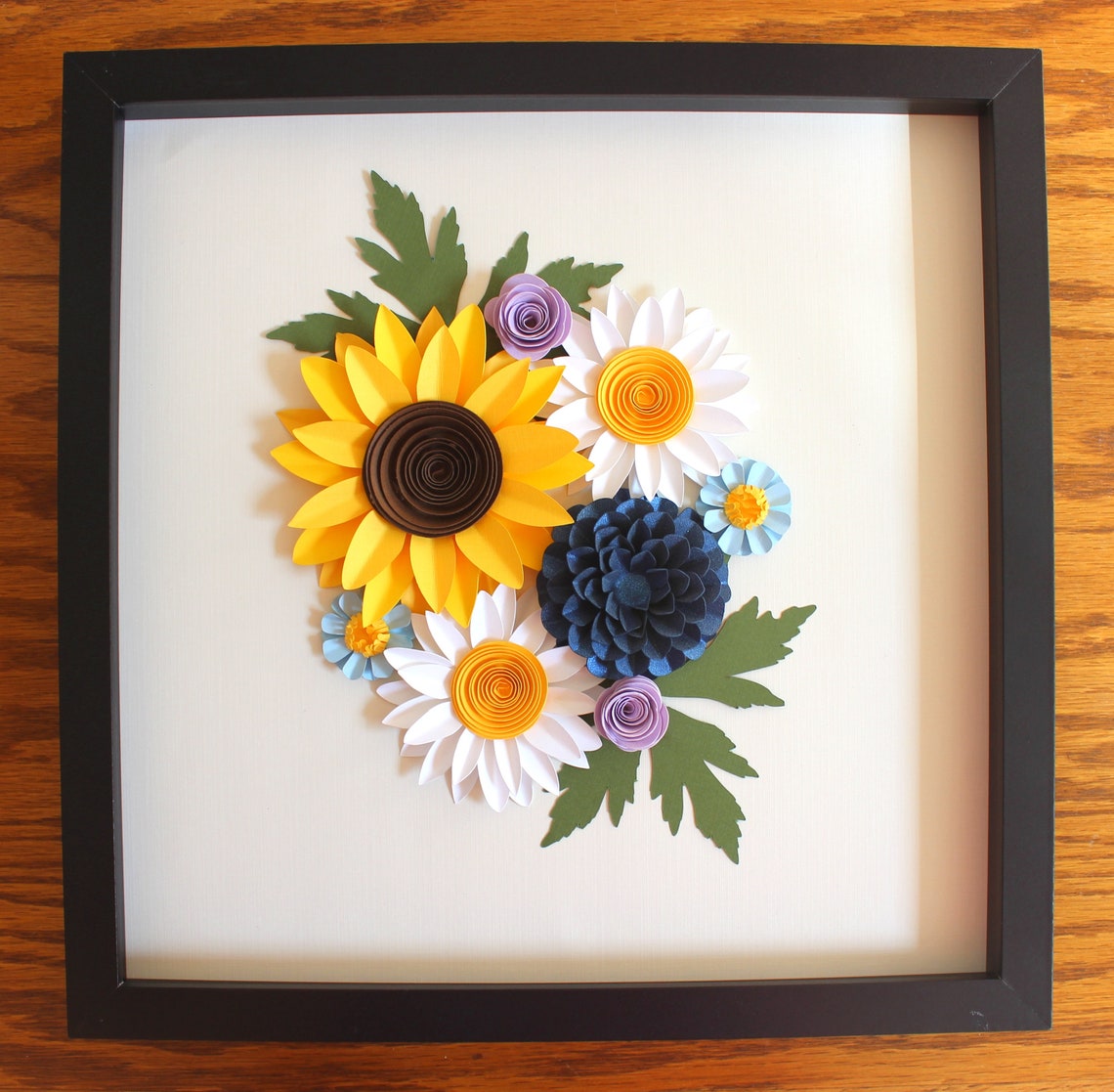 Sunflower Garden Shadow Box Wall Decor Nursery Decor - Etsy