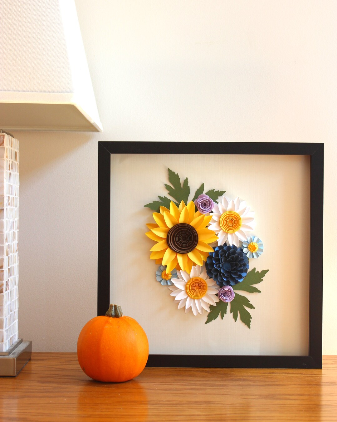 Sunflower Garden Shadow Box Wall Decor, Nursery Decor, Floral Decor ...