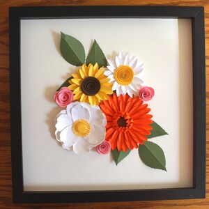 Fall Floral Garden Shadow Box Wall Decor, Nursery Decor, Floral Decor ...