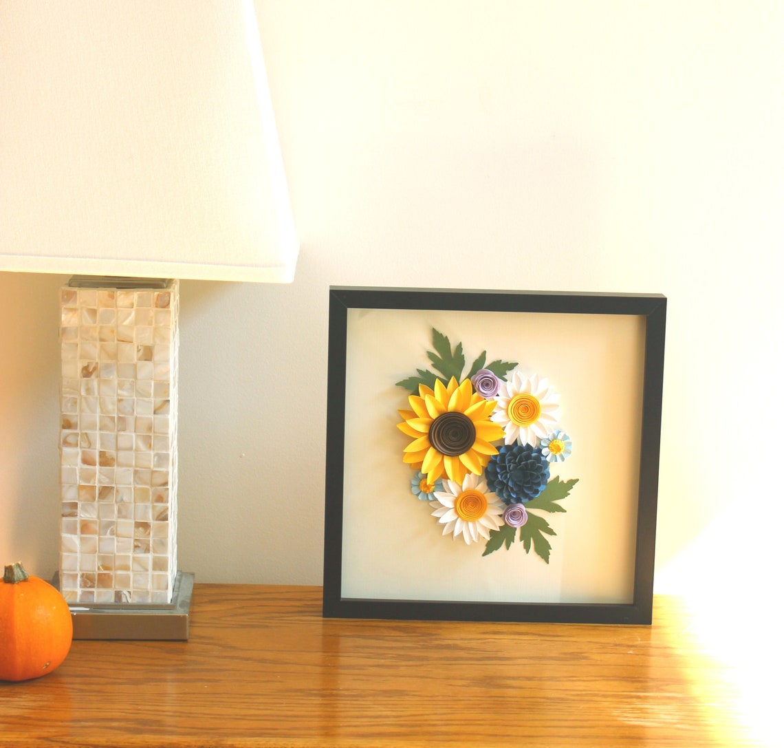 Sunflower Garden Shadow Box Wall Decor Nursery Decor | Etsy