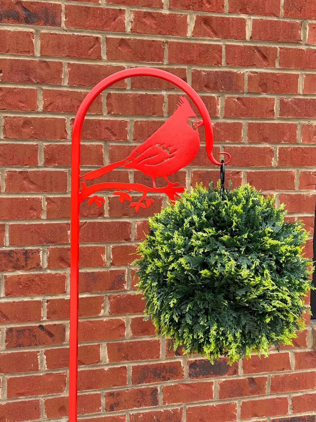Cardinal Red Bird Shepherd Hook Bolt to Wall/bolt Down/stake in Ground ...