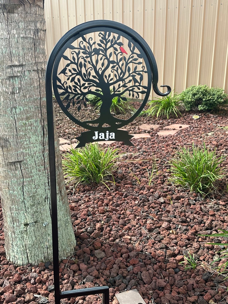 36" Tree of Life Shepherd Hook With Custom Banner for Message -memorial ...