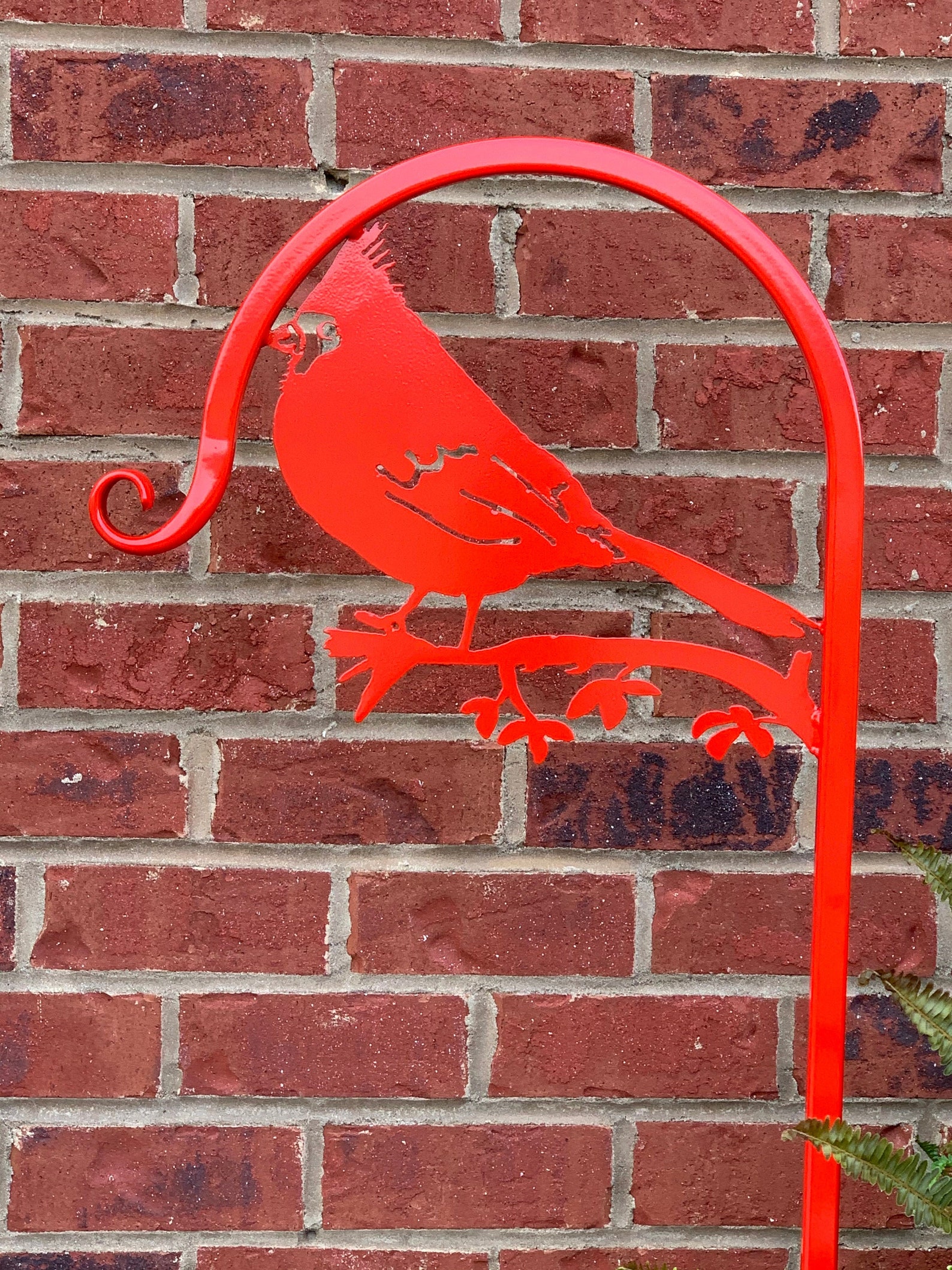 Red/cardinal Bird Shepherd Hook Plant Hanger Wind Chimes | Etsy