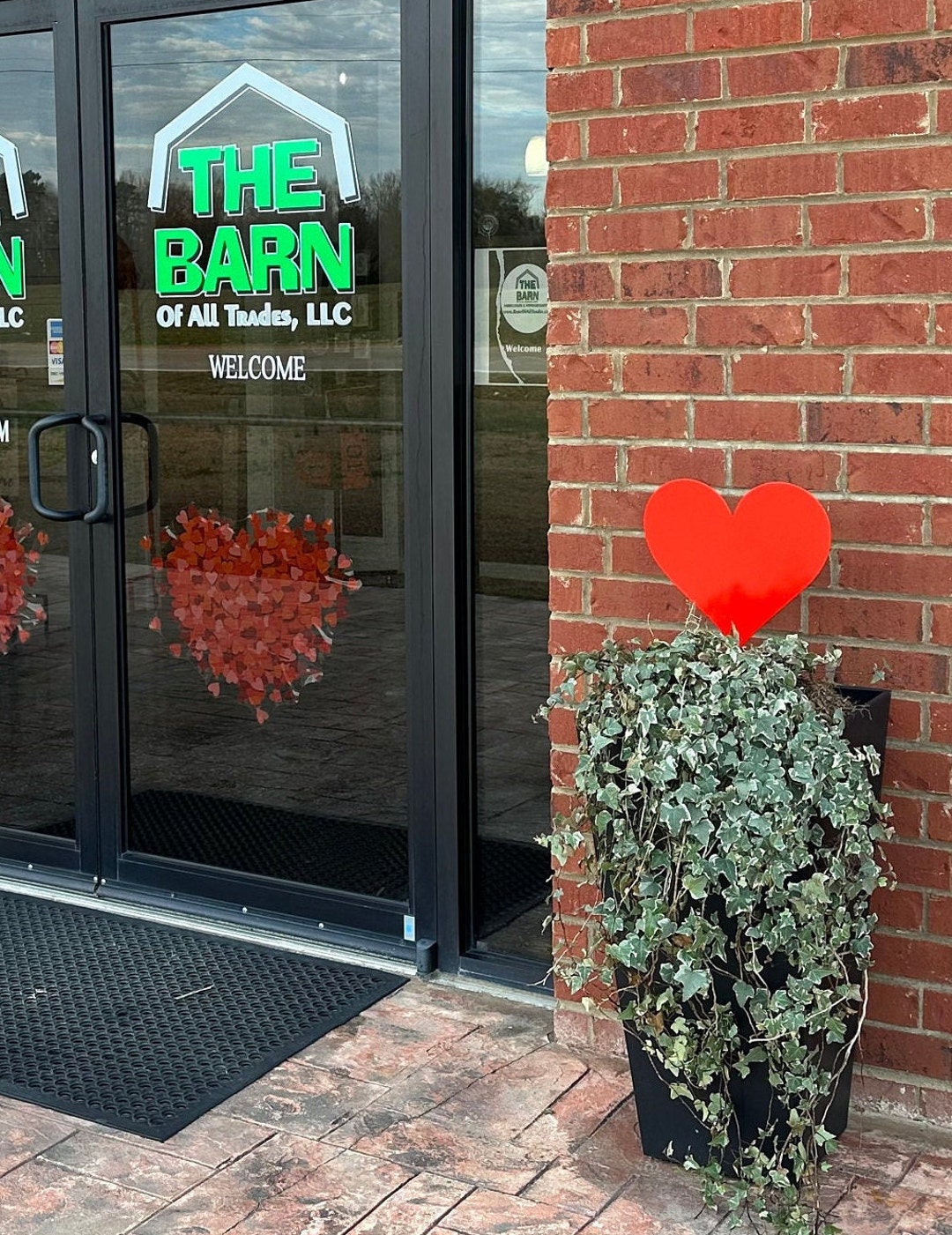 Heart Shape Sign Metal- Powder Coated for Outdoors- -stake in Ground ...