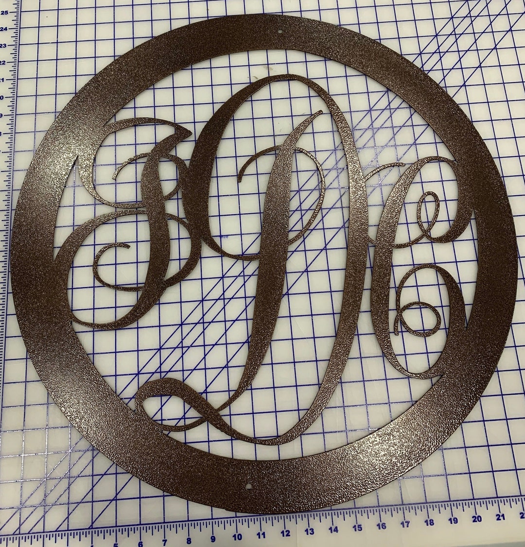 Custom Metal Wall Hang-initials-home Decor - Powder Coated Your Color ...