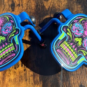Foot Pegs Pair of Colorful Sugar Skulls, Your Color Choice - Etsy