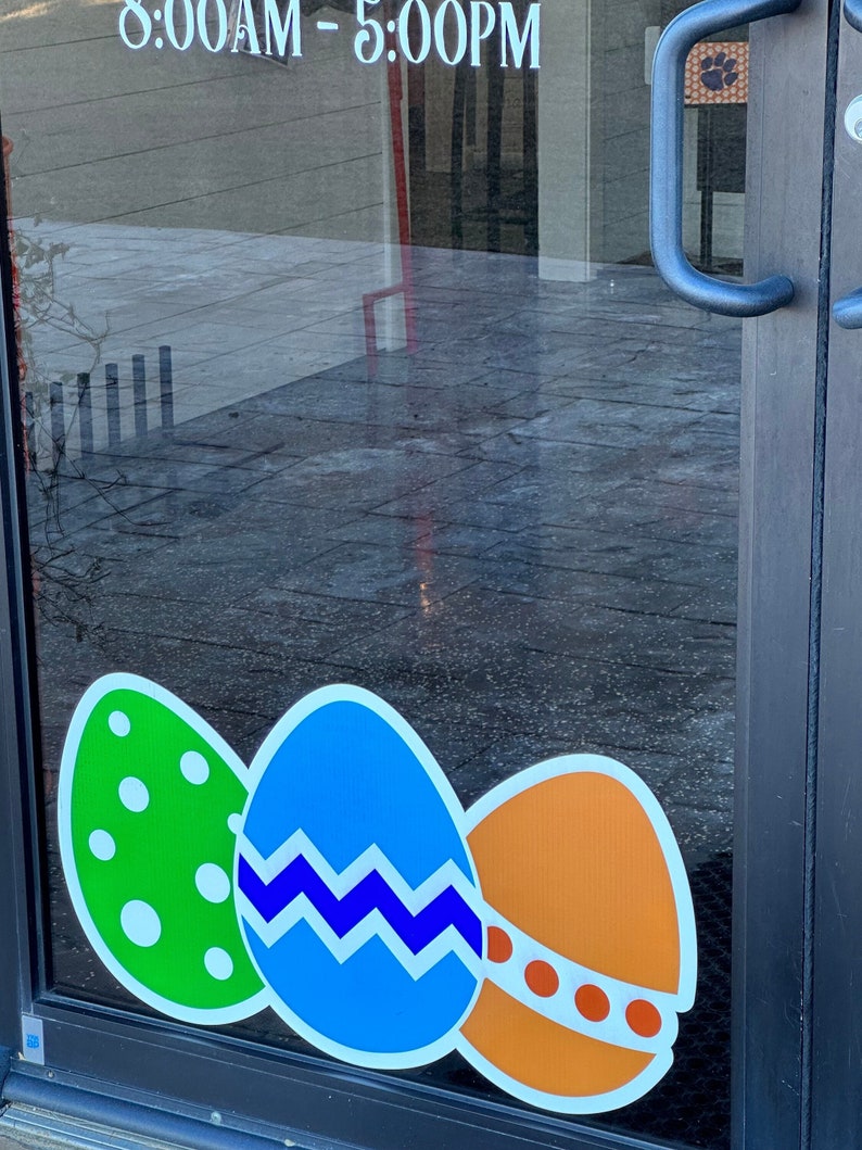 Window Cling 15”x28” Easter Eggs- Window Decal- 15" T and 28"w-reusable ...