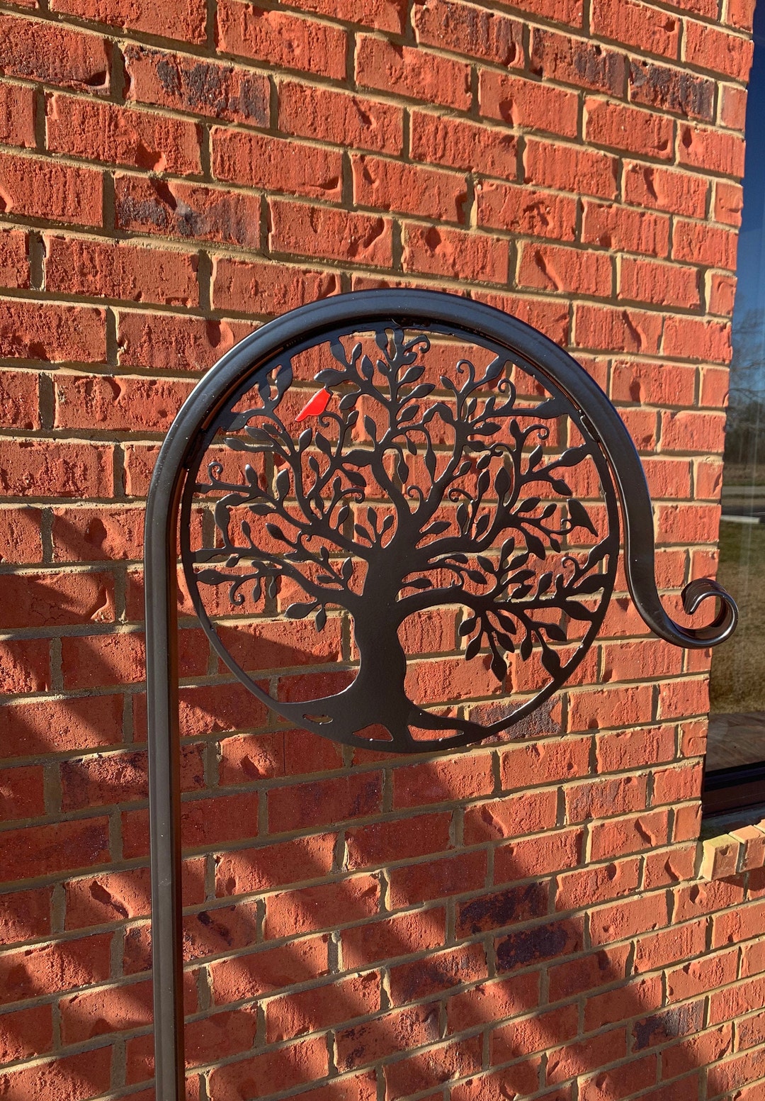 Tree of Life Shepherd Hook With or Without Cardinal Red - Etsy