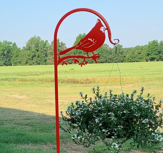 Red/cardinal Bird Shepherd Hook Plant Hanger Wind Chimes - Etsy