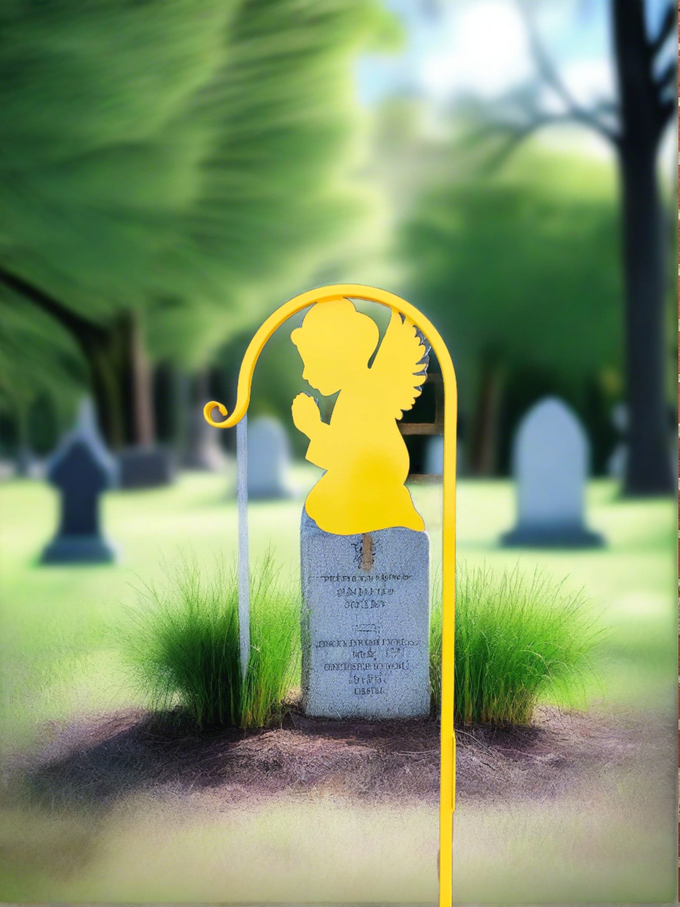 Angel Shepherd Hook - Gravesite/cemetery Display- Powder Coated Your ...