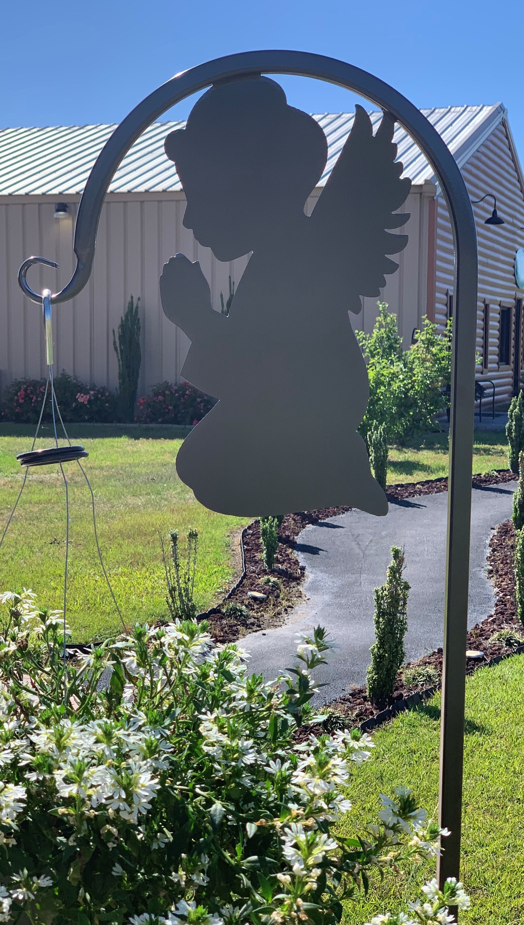 Angel Shepherd Hook - Gravesite/cemetery Display- Powder Coated Your ...