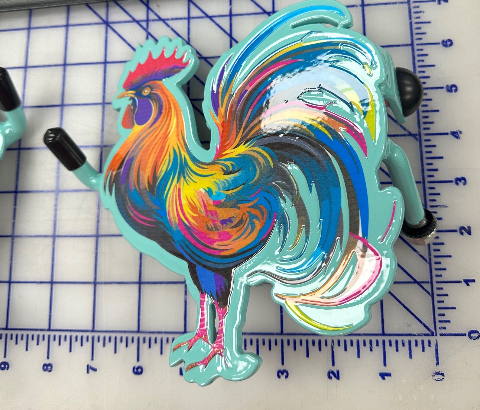 Foot Pegs Pair of Colorful Roosters- Your Color Choice - Etsy