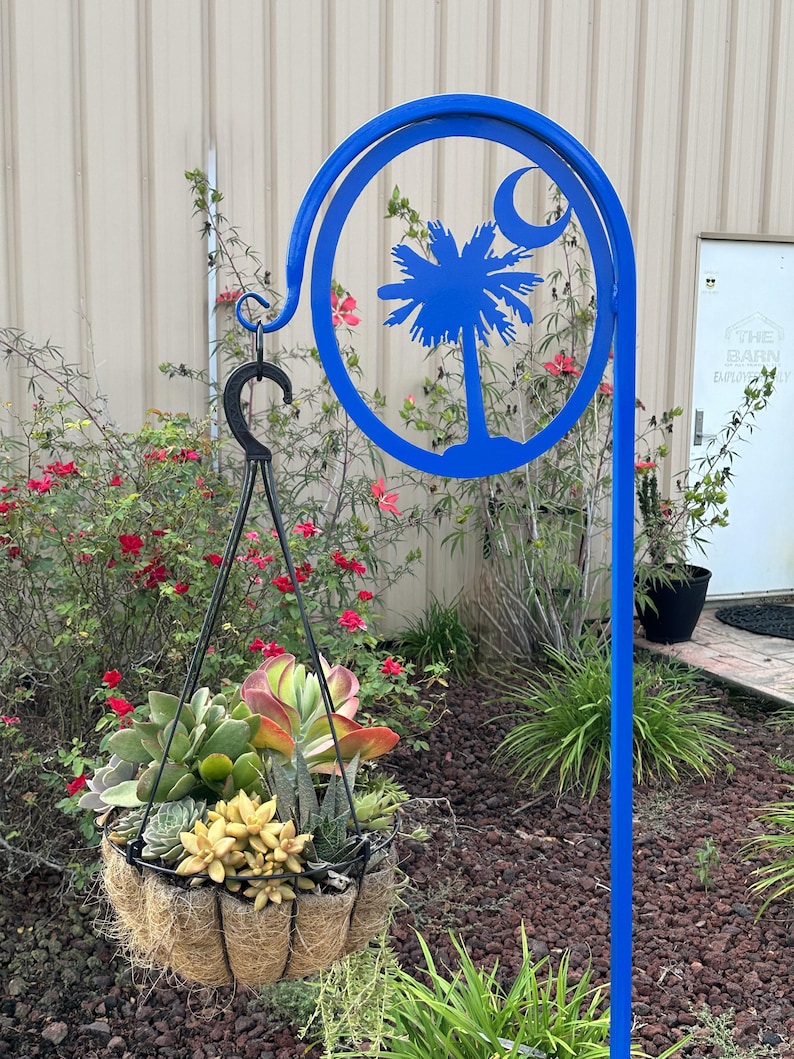 SHEPHERD HOOK 60" Tree With Moon Plant Hanger Bird Feeder - Powder ...
