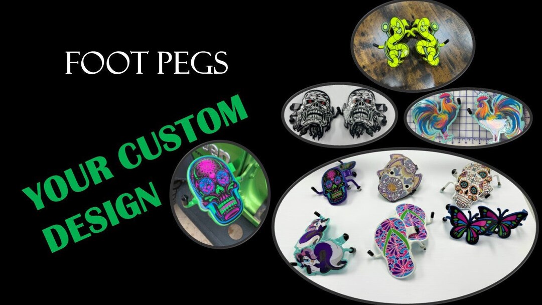Foot Pegs-design/create Your Custom Pair-powder Coated Your Color ...