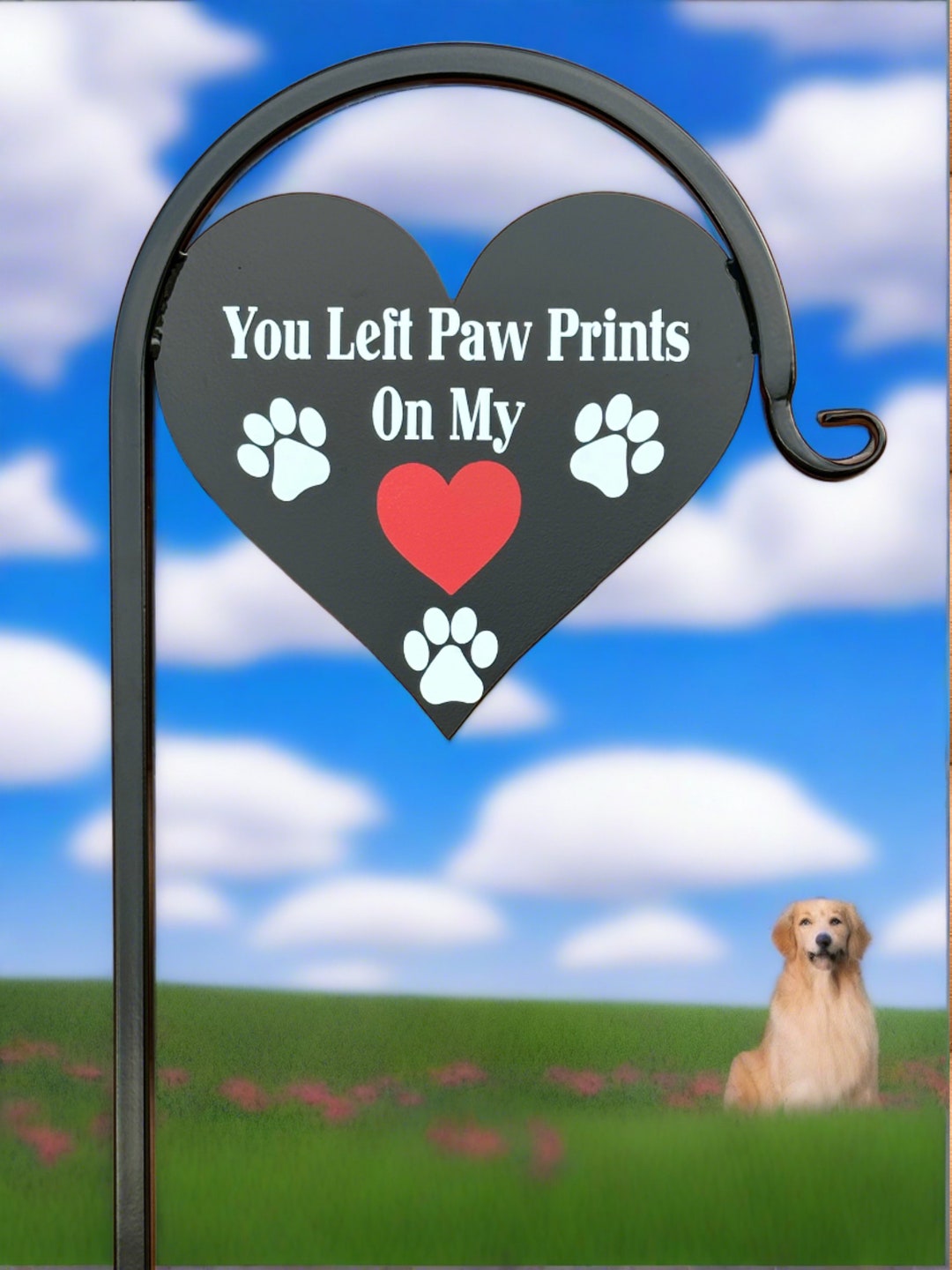 Heart Pet Memorial Shepherd Hook With Your Custom Message Memorial ...
